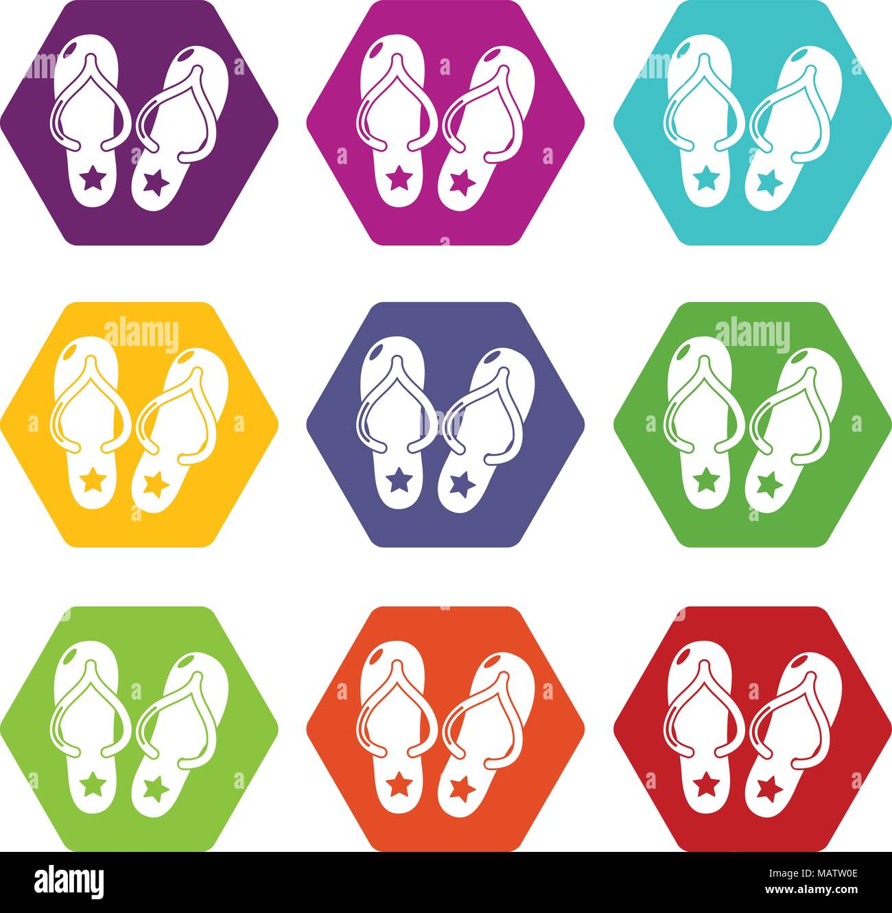 Flip flops icons set 9 vector Stock Vector Image & Art - Alamy