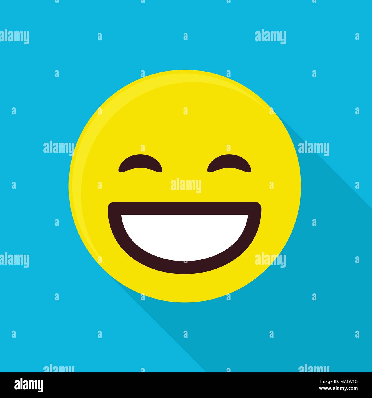 Happy emoticon icon, flat style Stock Vector Image & Art - Alamy