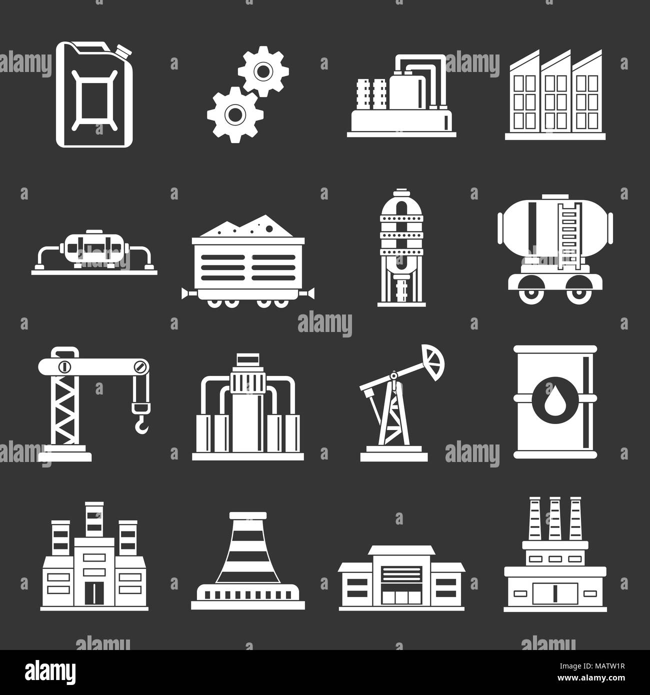 Industry icons set grey vector Stock Vector Image & Art - Alamy