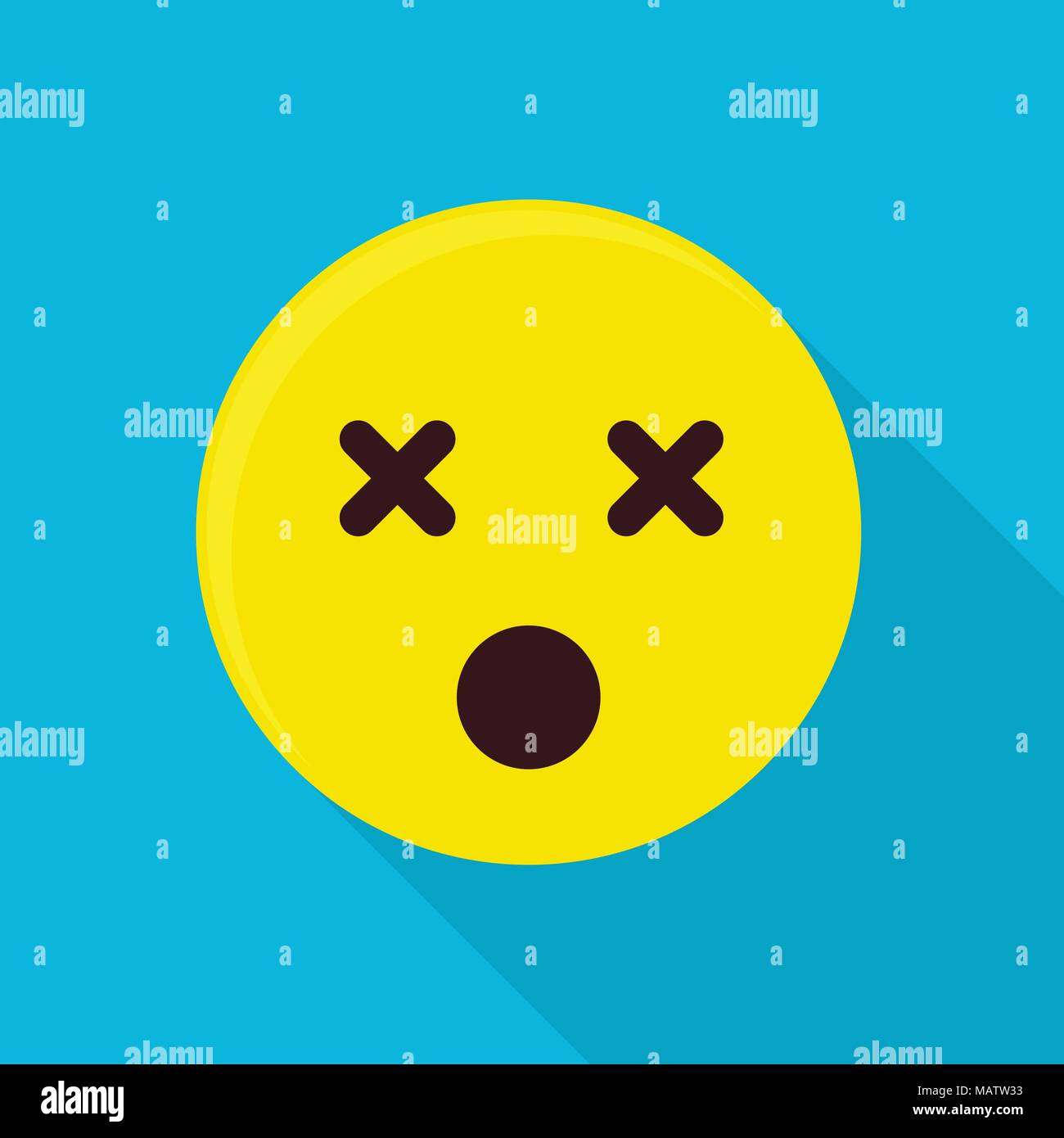 Dead emoticon icon, flat style Stock Vector Image & Art - Alamy