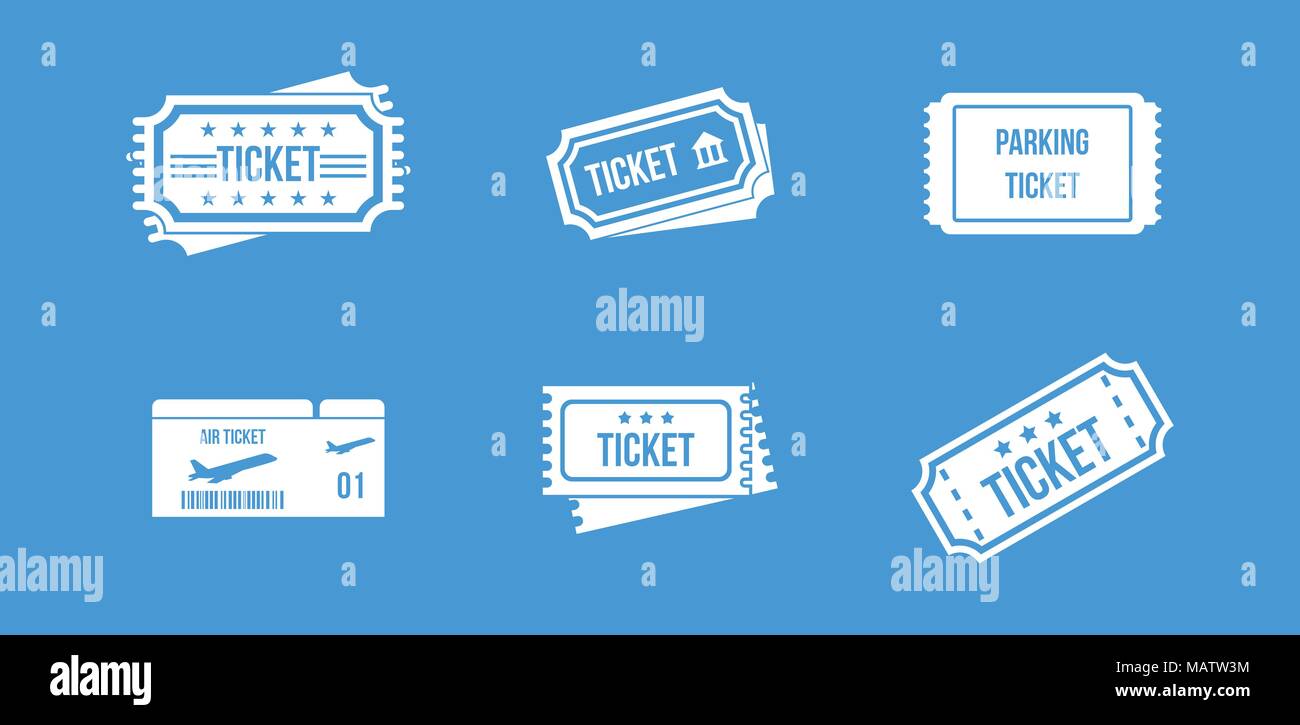 Ticket icon blue set vector Stock Vector Image & Art - Alamy