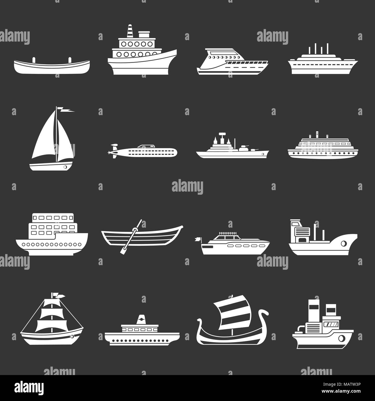 Sea transport icons set grey vector Stock Vector Image & Art - Alamy