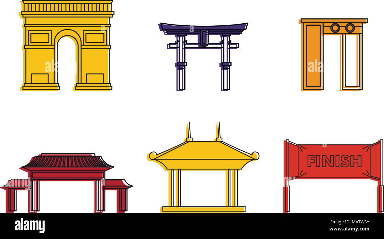 Arch icon set, color outline style Stock Vector Image & Art - Alamy