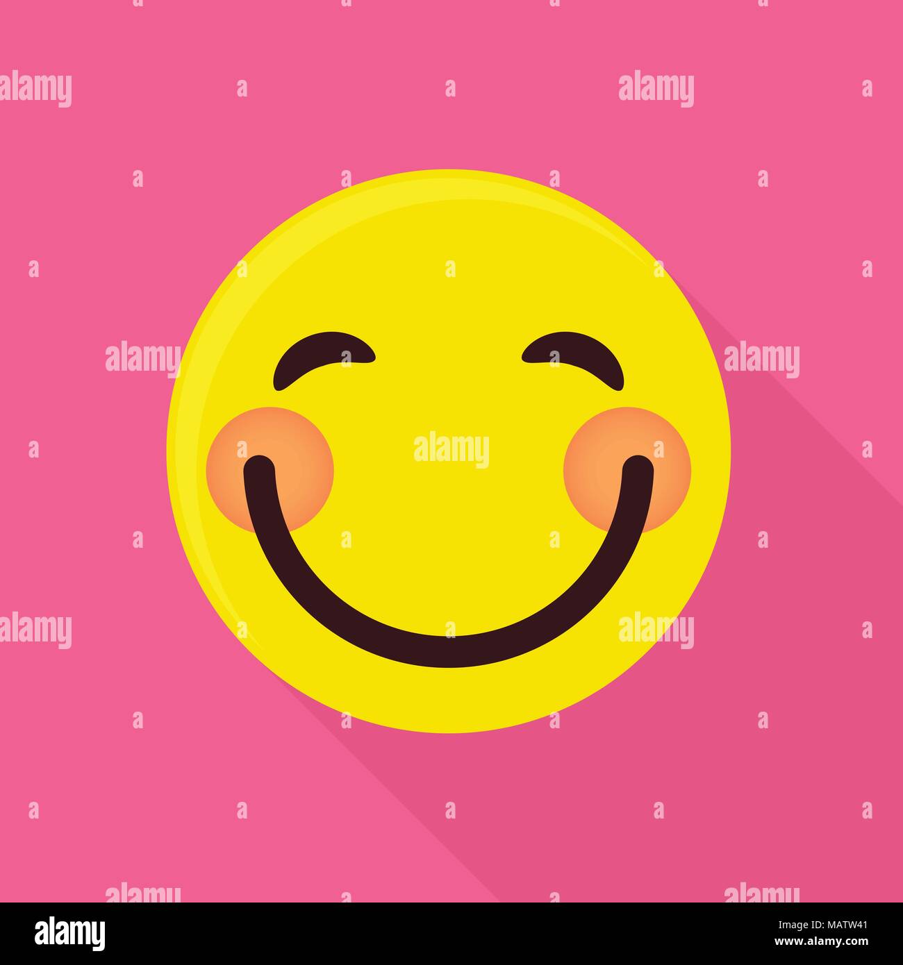 Blush emoticon icon, flat style Stock Vector Image & Art - Alamy