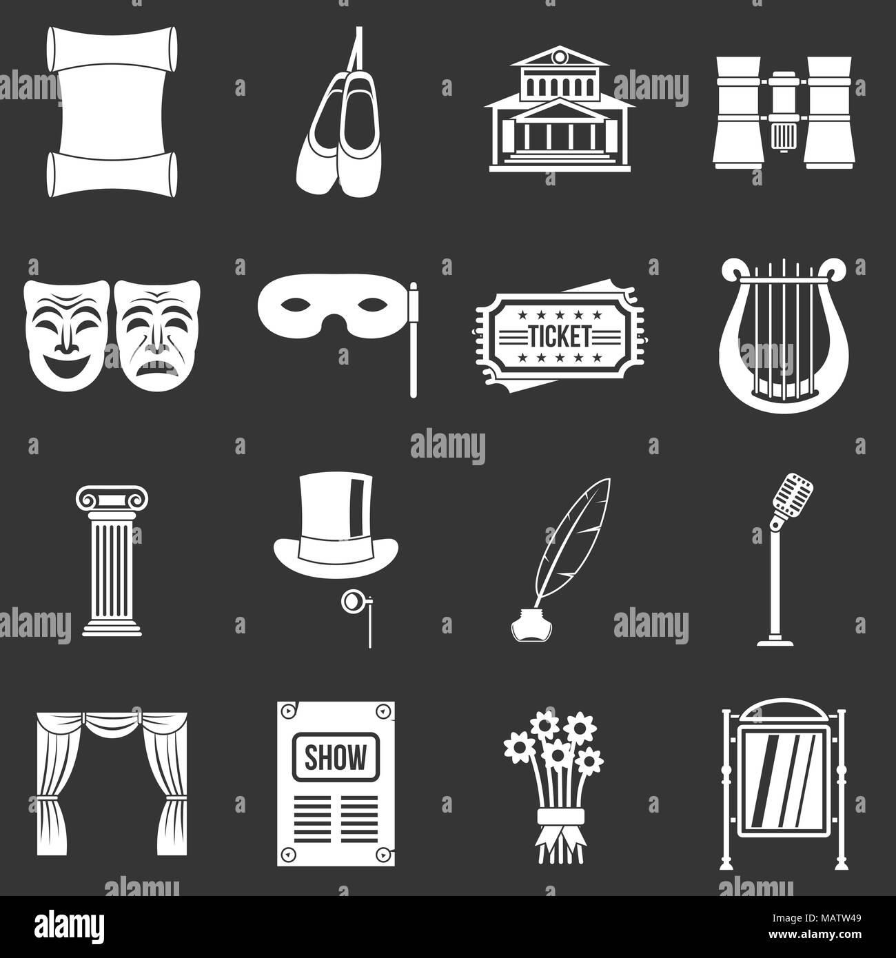 Theater icons set grey vector Stock Vector Image & Art - Alamy