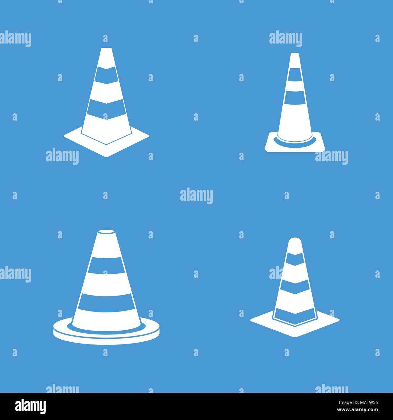 Road cone icon blue set vector Stock Vector Image & Art - Alamy