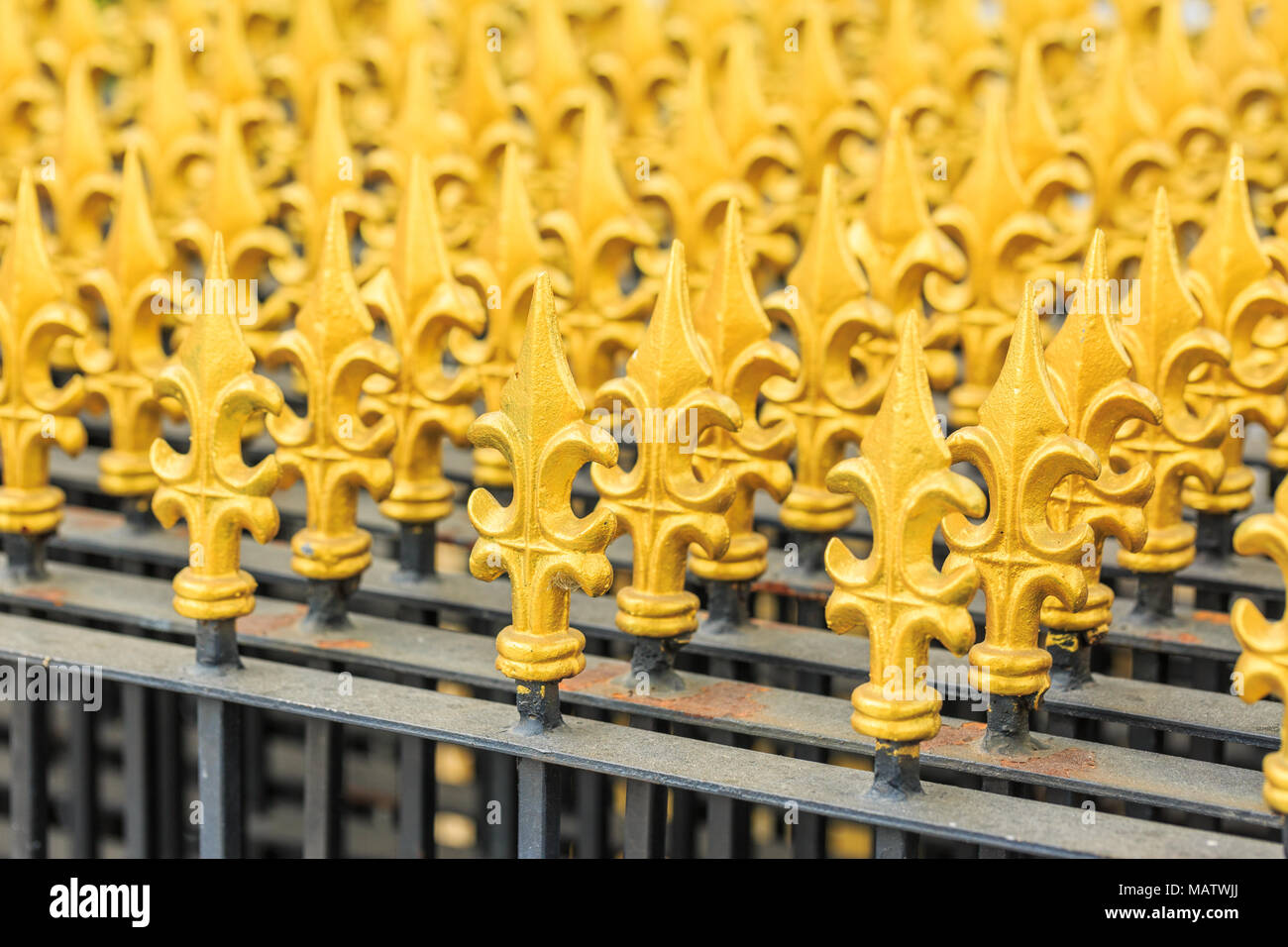 Modern Thai art of fence at the temple, Thailand Stock Photo - Alamy