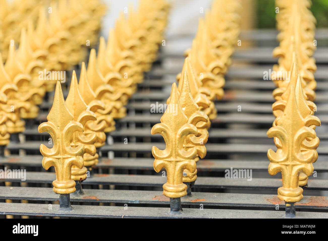 Modern Thai art of fence at the temple, Thailand Stock Photo - Alamy