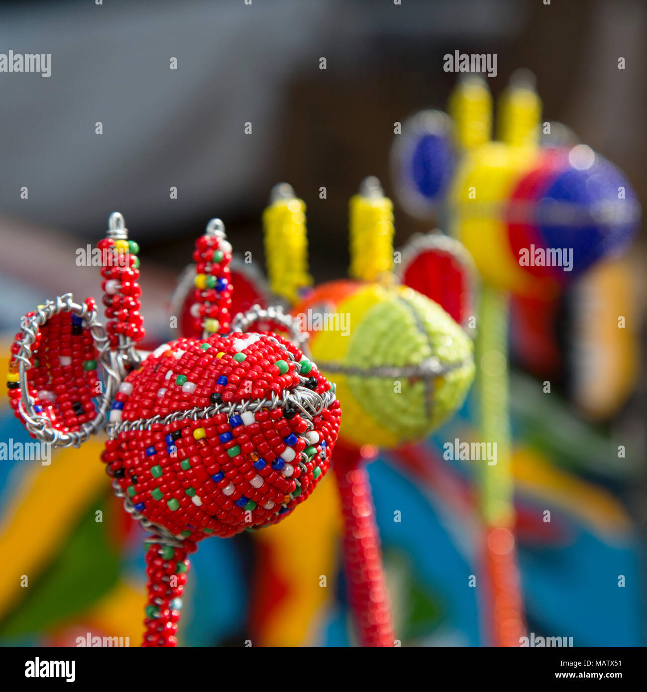 Animal-shaped souvenirs sold at the market at Avondale Shopping Centre ...