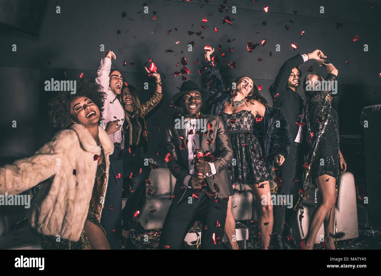 Party people celebrating in the club Stock Photo - Alamy