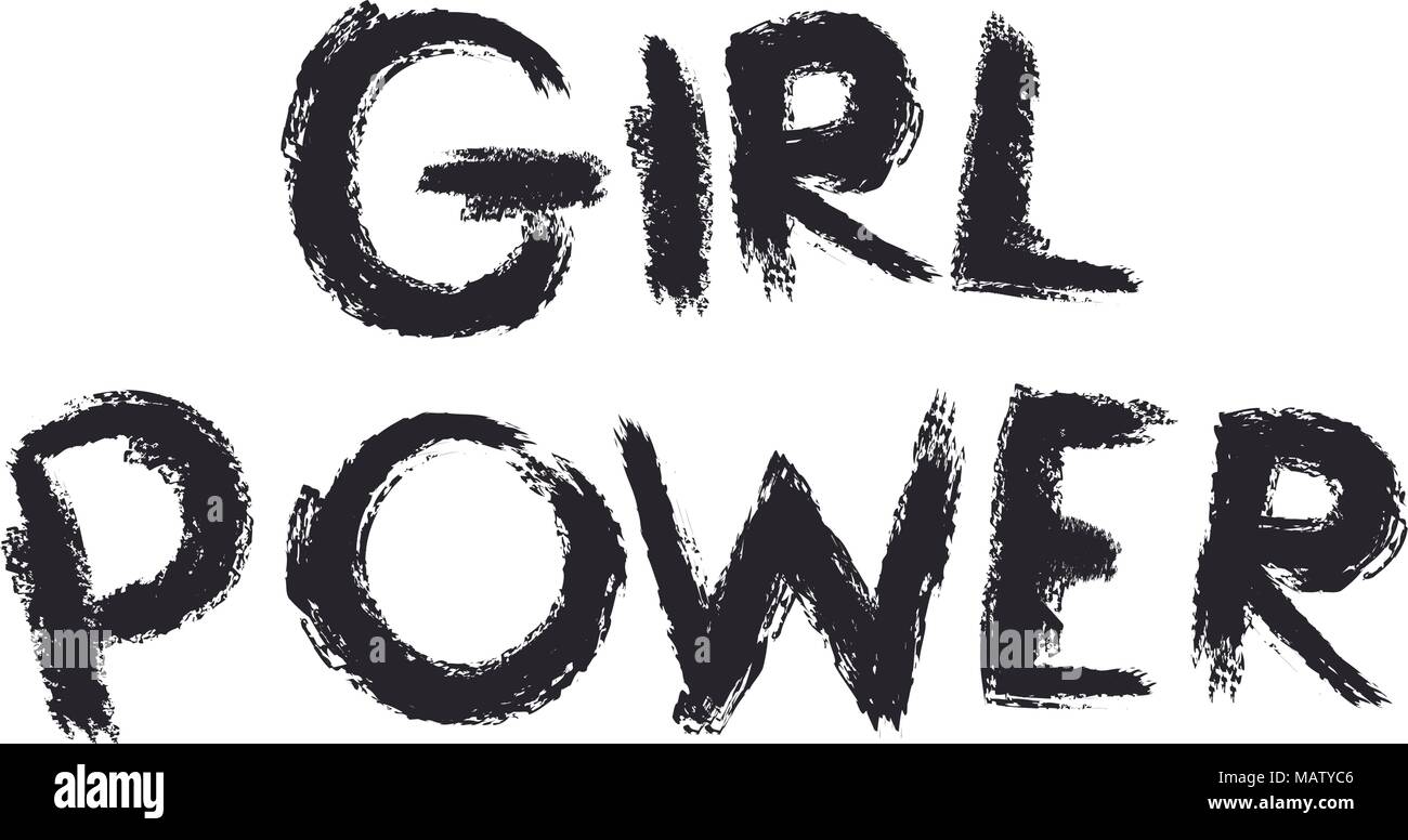 power girl calligraphy message Stock Vector Image & Art - Alamy