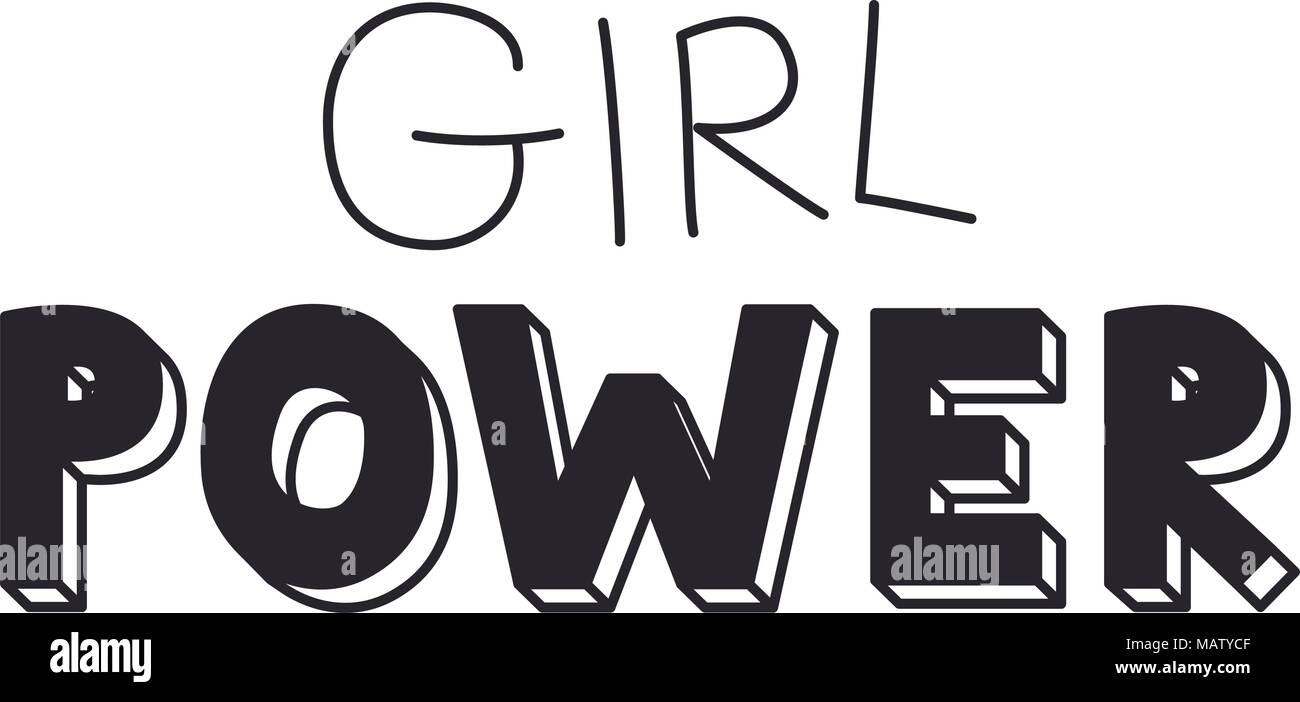 power girl calligraphy message Stock Vector Image & Art - Alamy