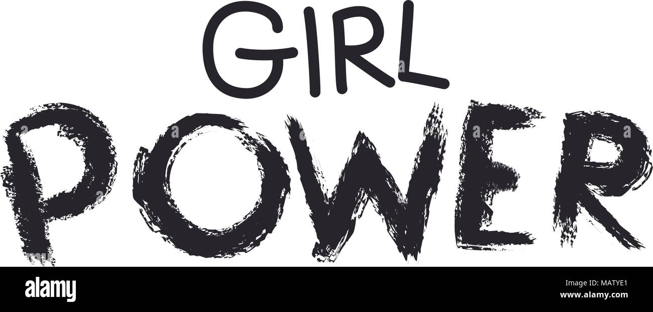 power girl calligraphy message Stock Vector Image & Art - Alamy