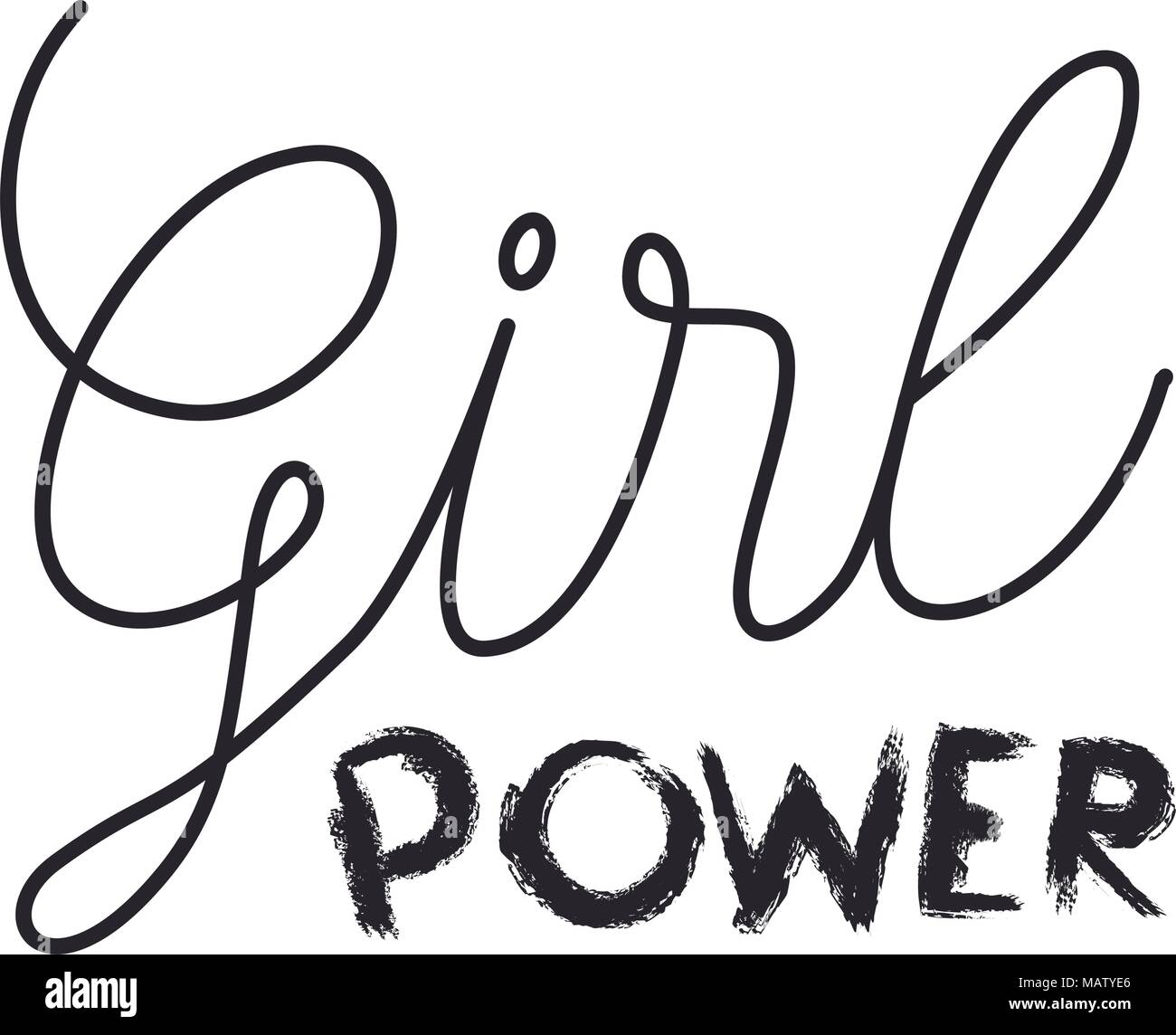 power girl calligraphy message Stock Vector Image & Art - Alamy
