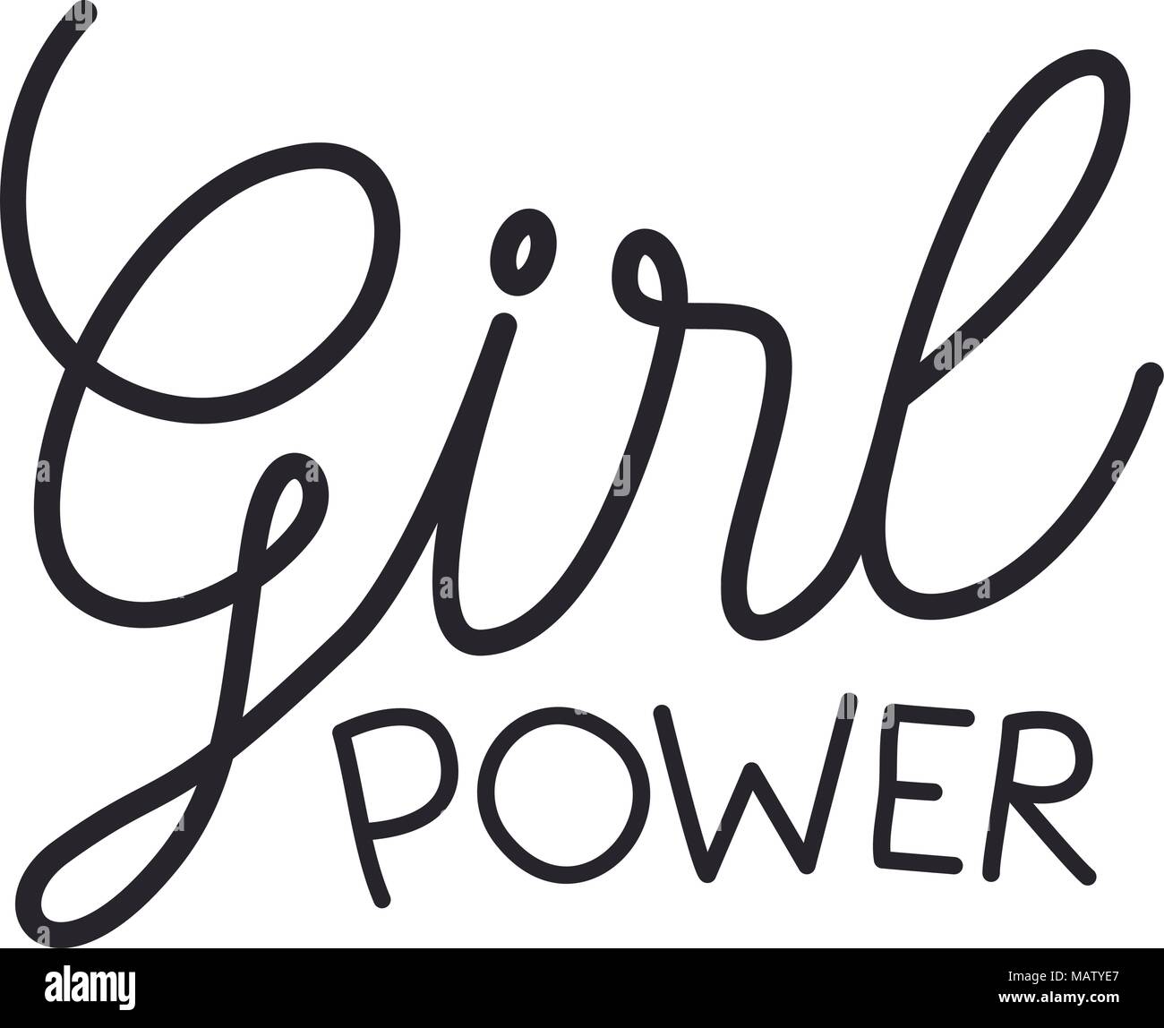power girl calligraphy message Stock Vector Image & Art - Alamy
