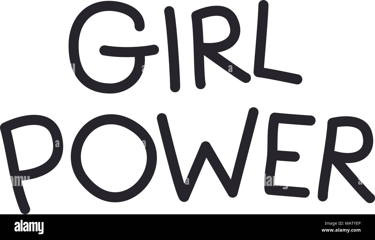 power girl calligraphy message Stock Vector Image & Art - Alamy