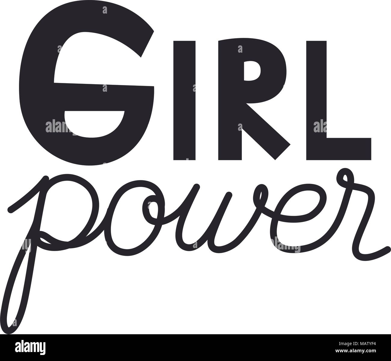 Power Girl Calligraphy Message Stock Vector Image And Art Alamy