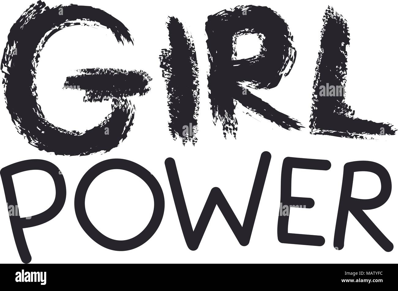 power girl calligraphy message Stock Vector Image & Art - Alamy