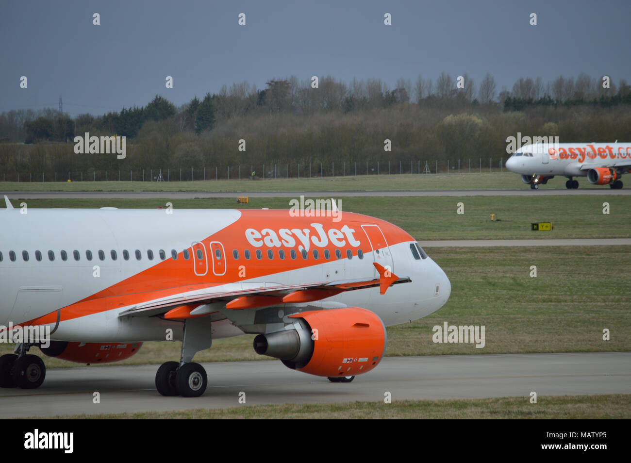 Easyjet aircraft taxiing at London Stansted Airport Stock Photo - Alamy