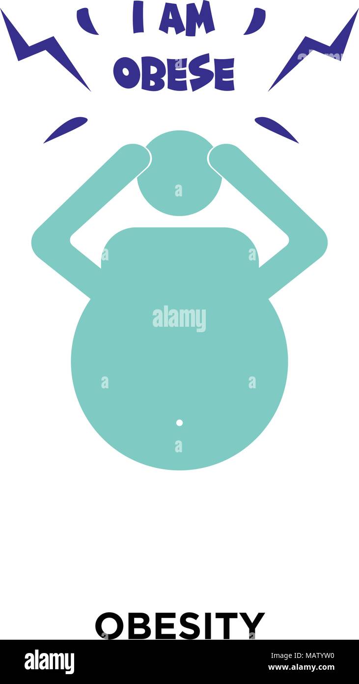 obesity icon isolated on white background for your web, mobile and app ...