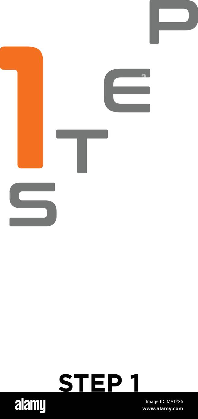 step 1 icon isolated on white background for your web, mobile and app ...