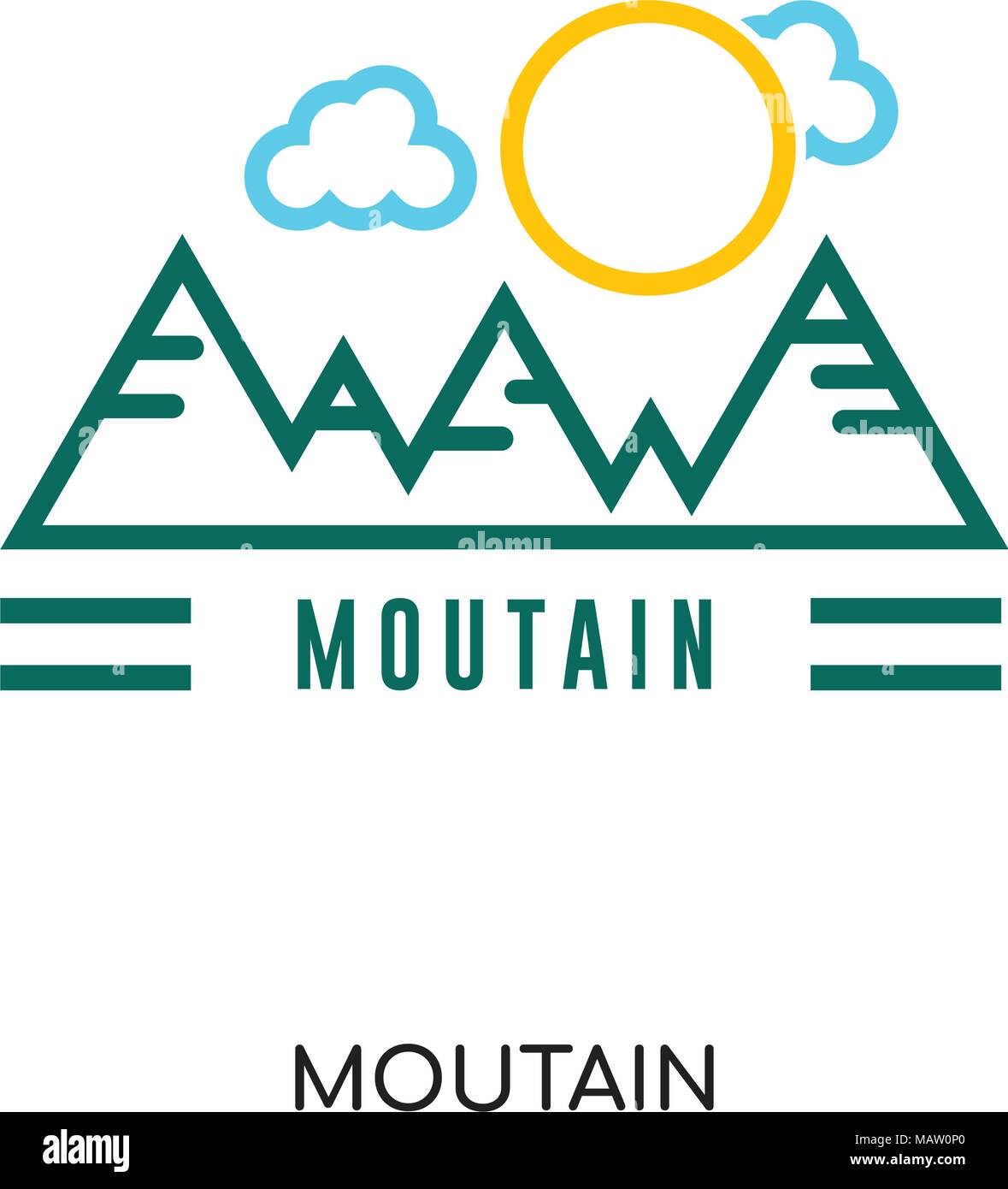 moutain logo isolated on white background for your web, mobile and app ...