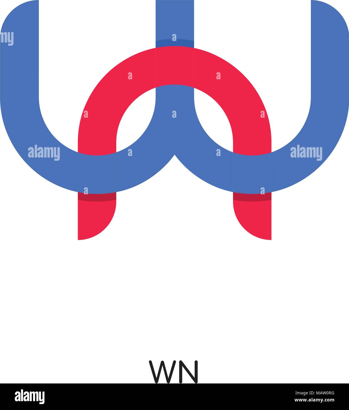 wn logo isolated on white background for your web, mobile and app ...