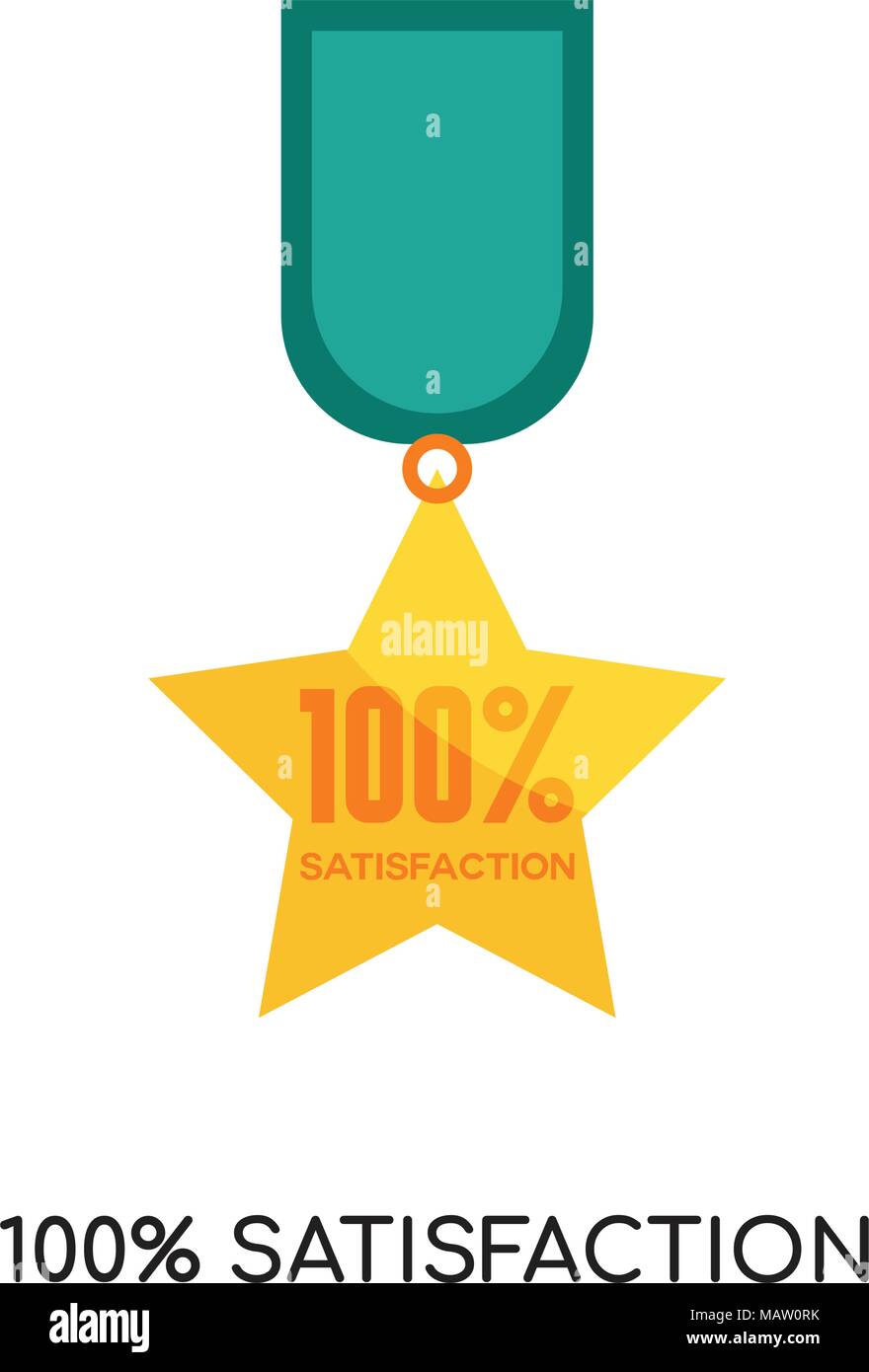 100% satisfaction logo isolated on white background for your web ...