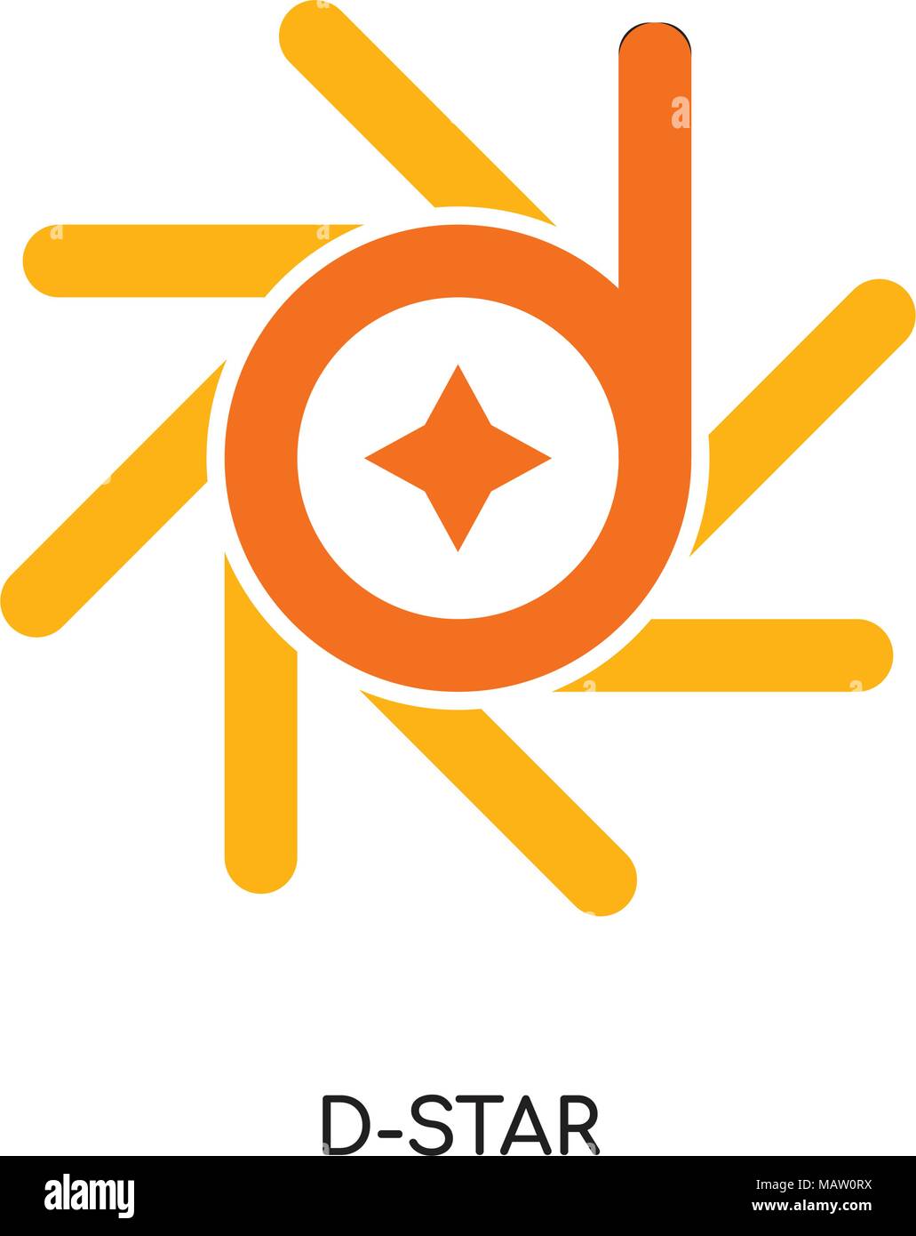 d-star logo isolated on white background for your web, mobile and app ...