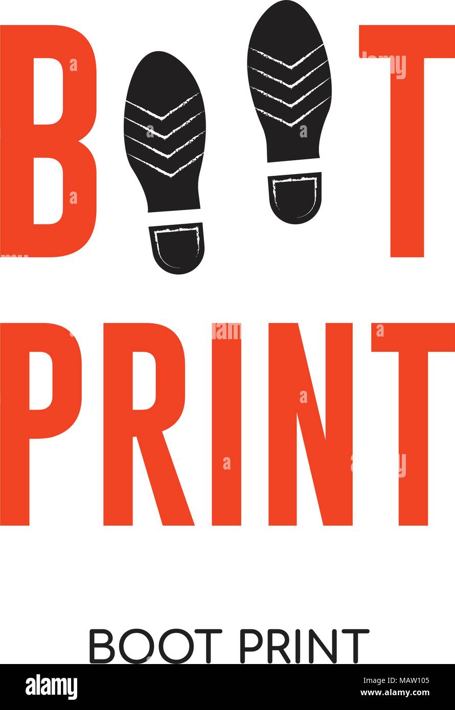 boot print logo isolated on white background for your web, mobile and ...