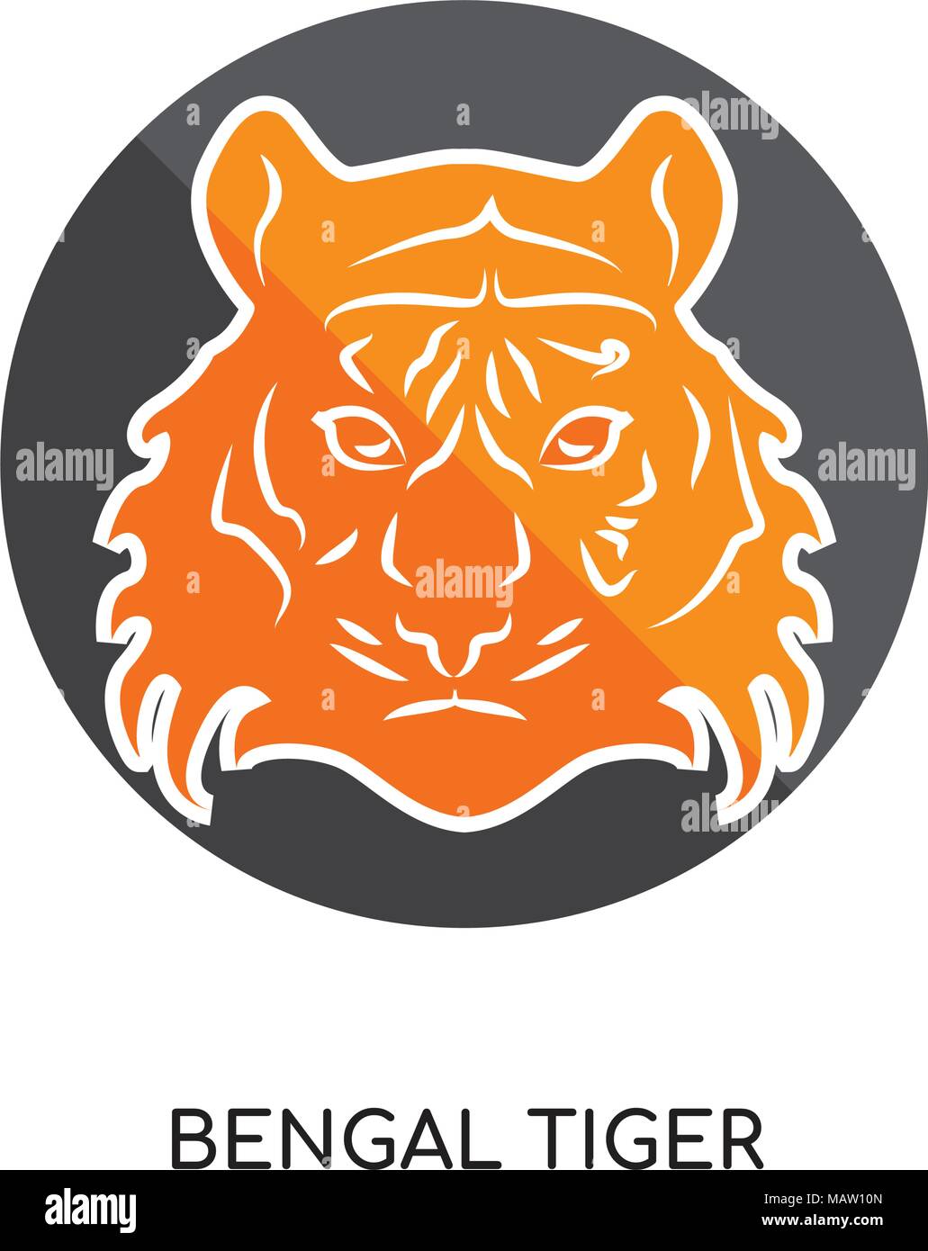 bengal tiger logo isolated on white background for your web, mobile and ...