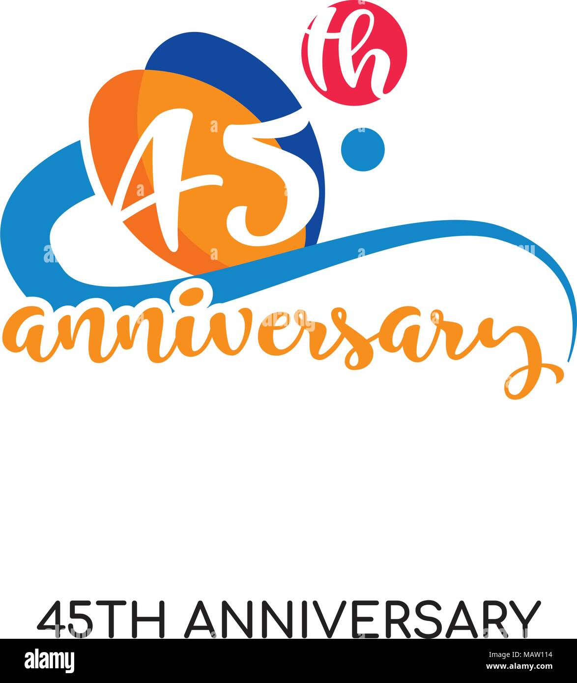 45th anniversary logo isolated on white background for your web, mobile ...