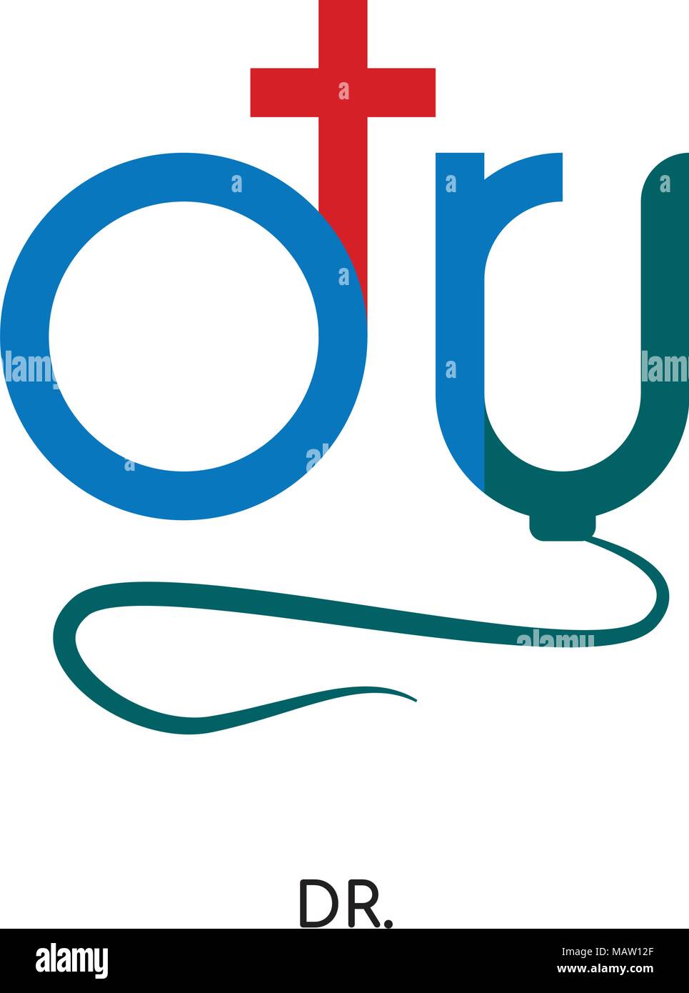 dr. logo isolated on white background for your web, mobile and app ...