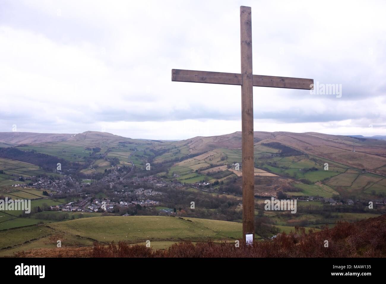 This cross, at the top of Lantern Pike, Hayfield, Derbyshire, was ...