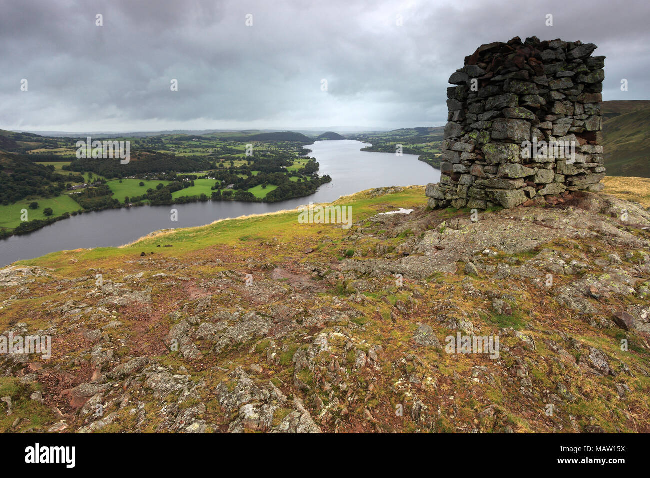 Ullswater from the Summit of Hallin Fell, Lake District National Park ...