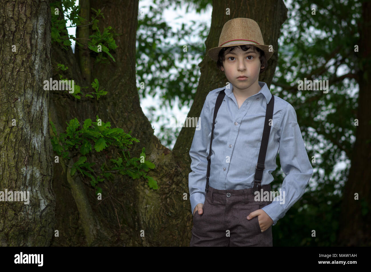 Portrait of a boy in a hat Stock Photo - Alamy