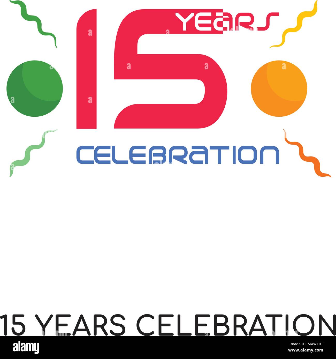 15 years celebration logo isolated on white background for your web ...