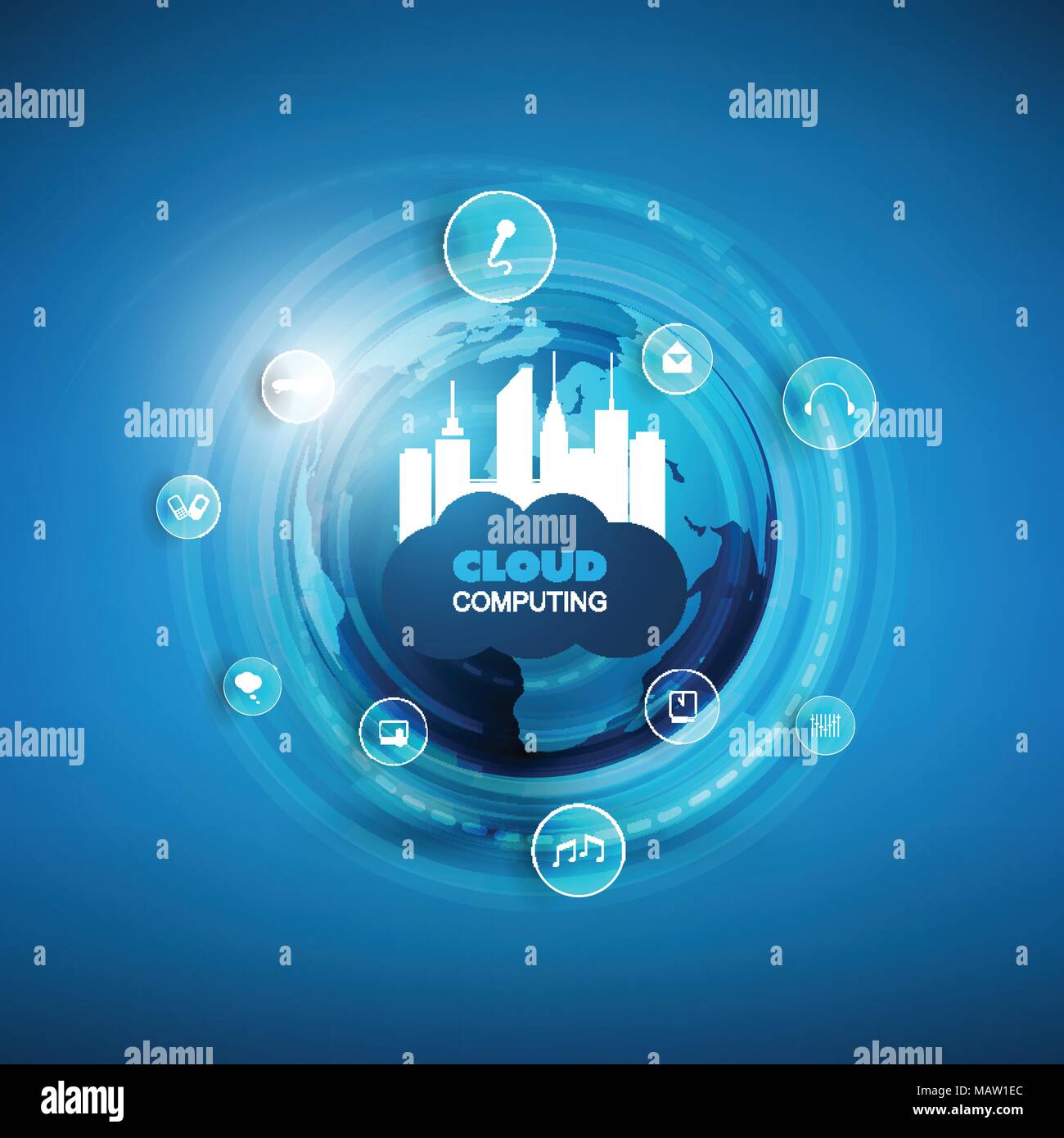 Cloud Computing and Smart City Design Concept - Digital Network ...