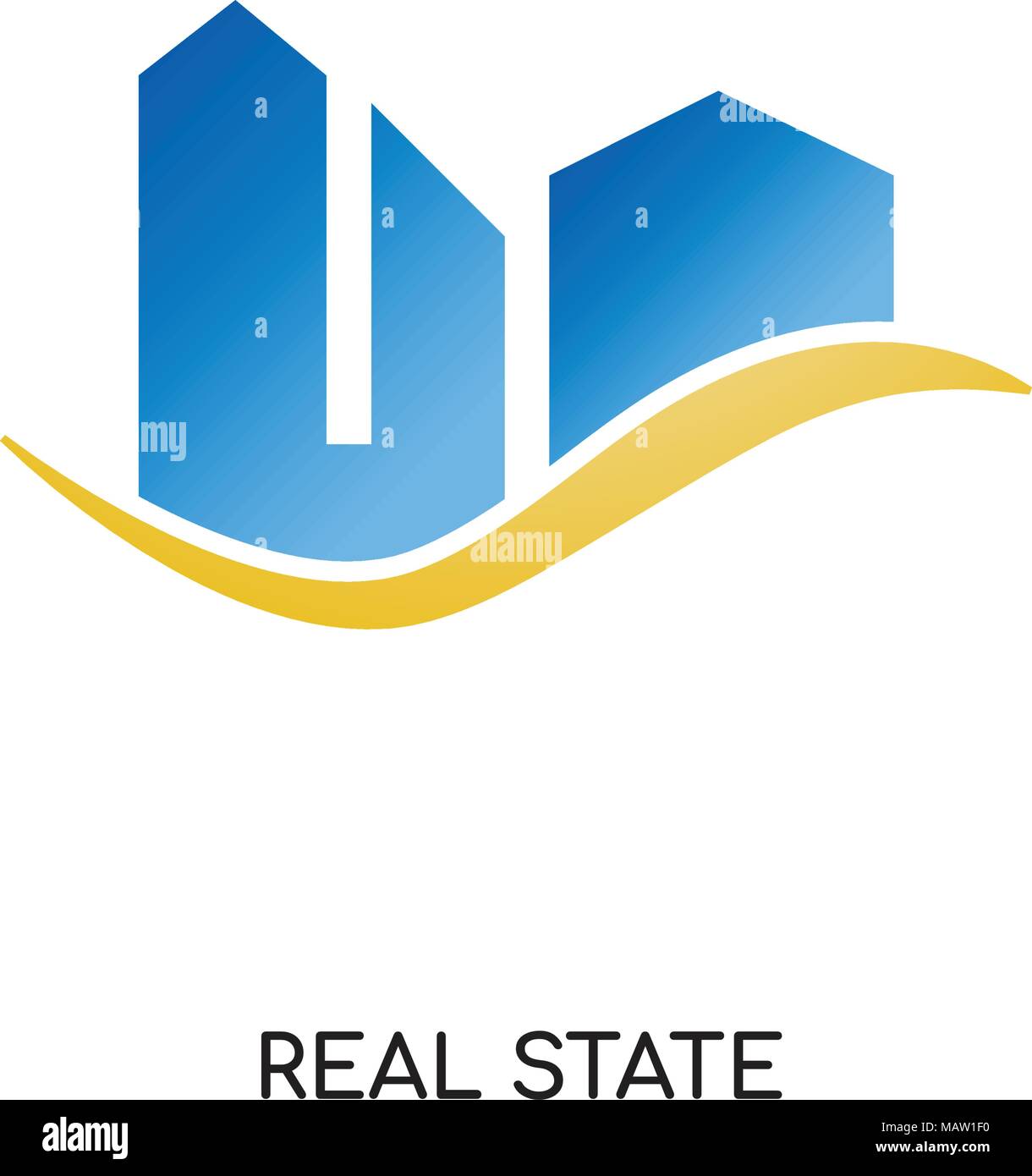 real state logo isolated on white background for your web, mobile and ...