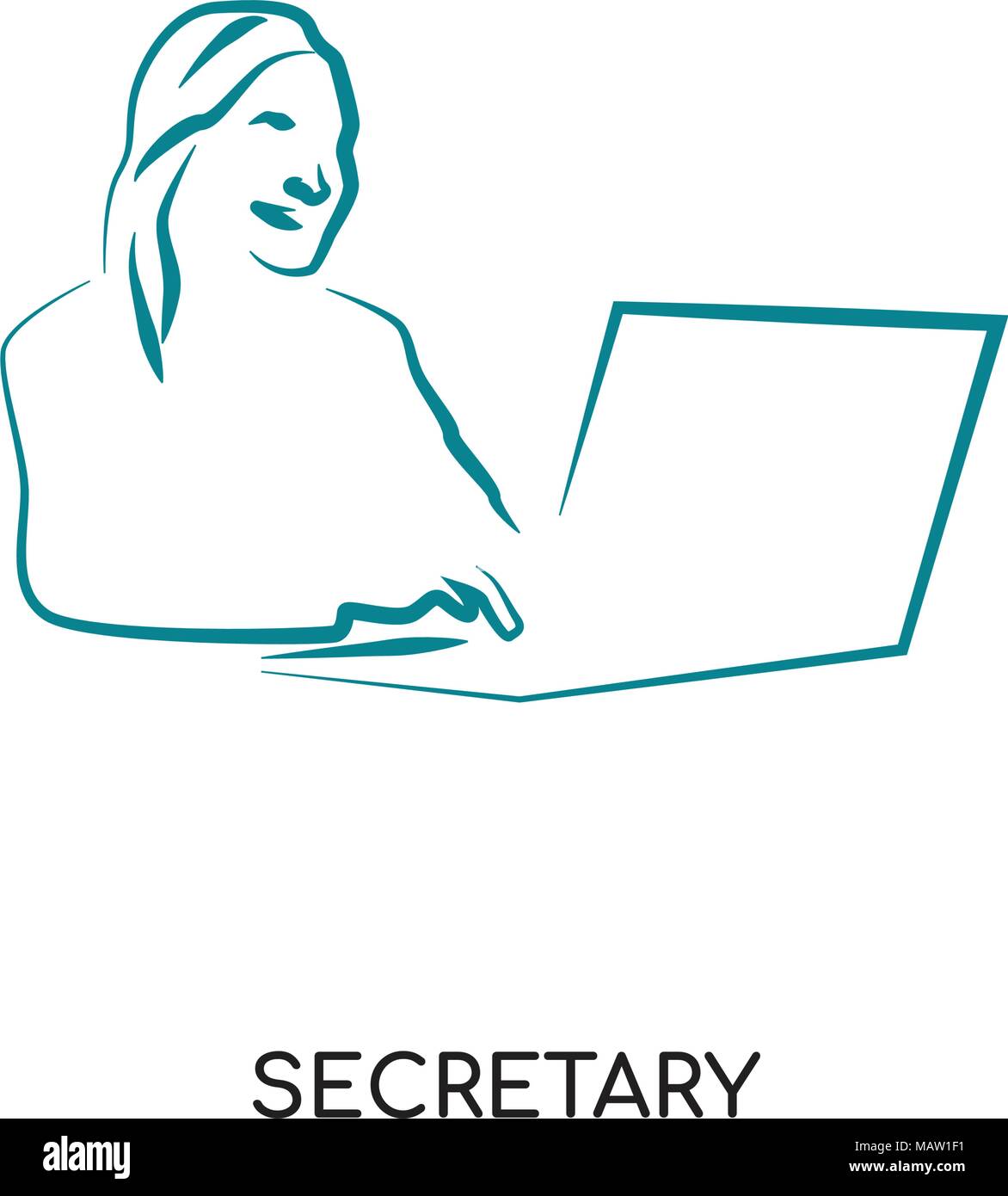 secretary logo isolated on white background for your web, mobile and ...