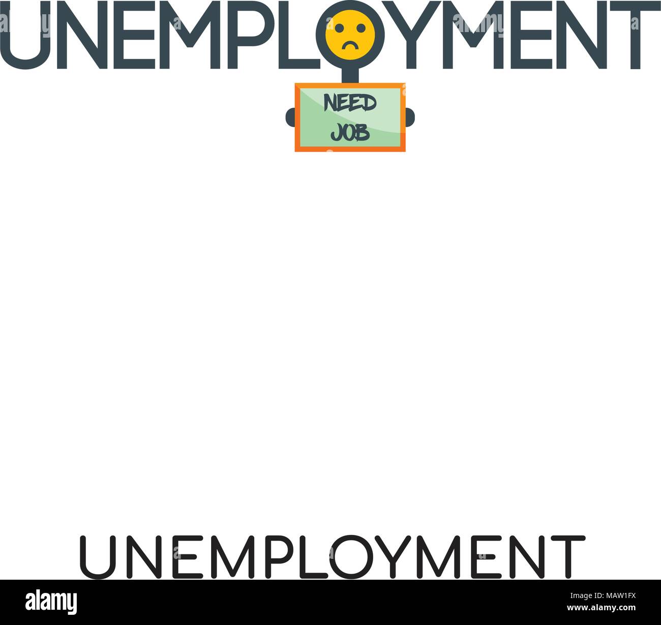 unemployment logo isolated on white background for your web, mobile and ...