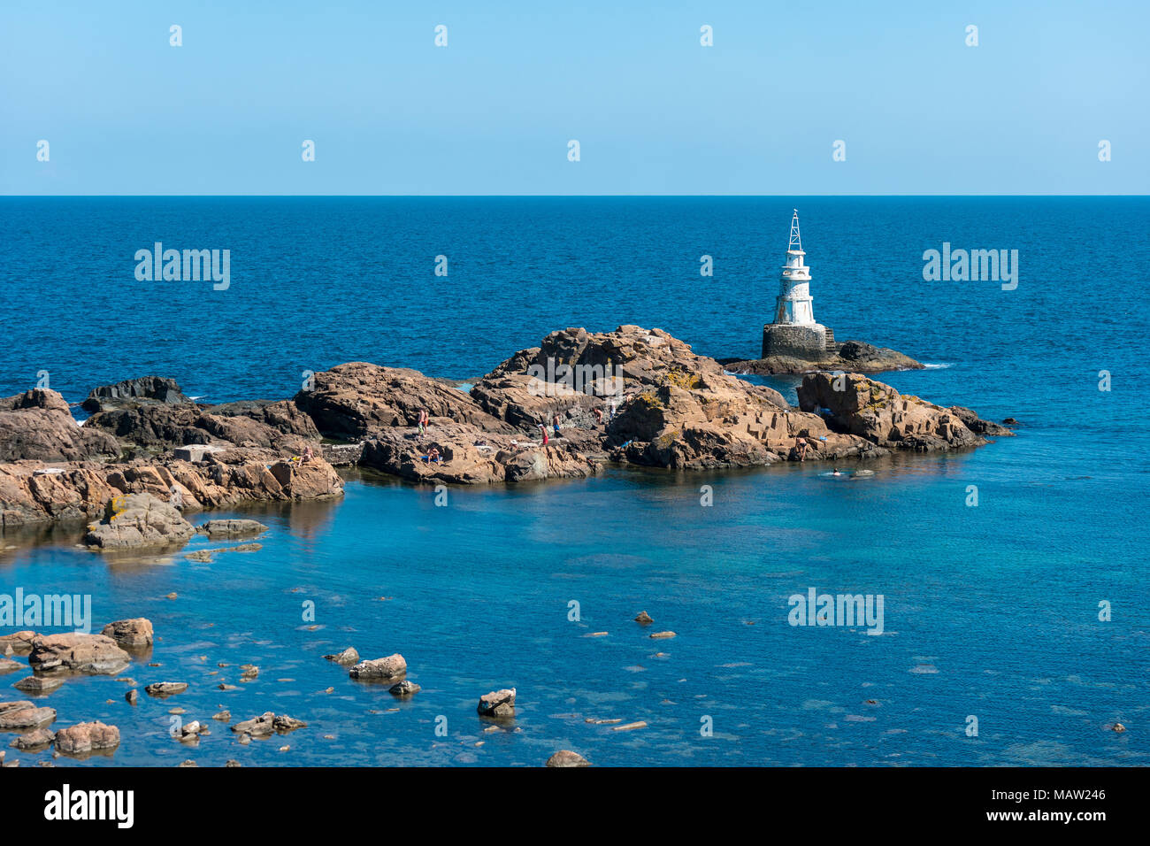 A lighthouse on the rocks. Black Sea. Ahtopol. Bulgaria Stock Photo - Alamy