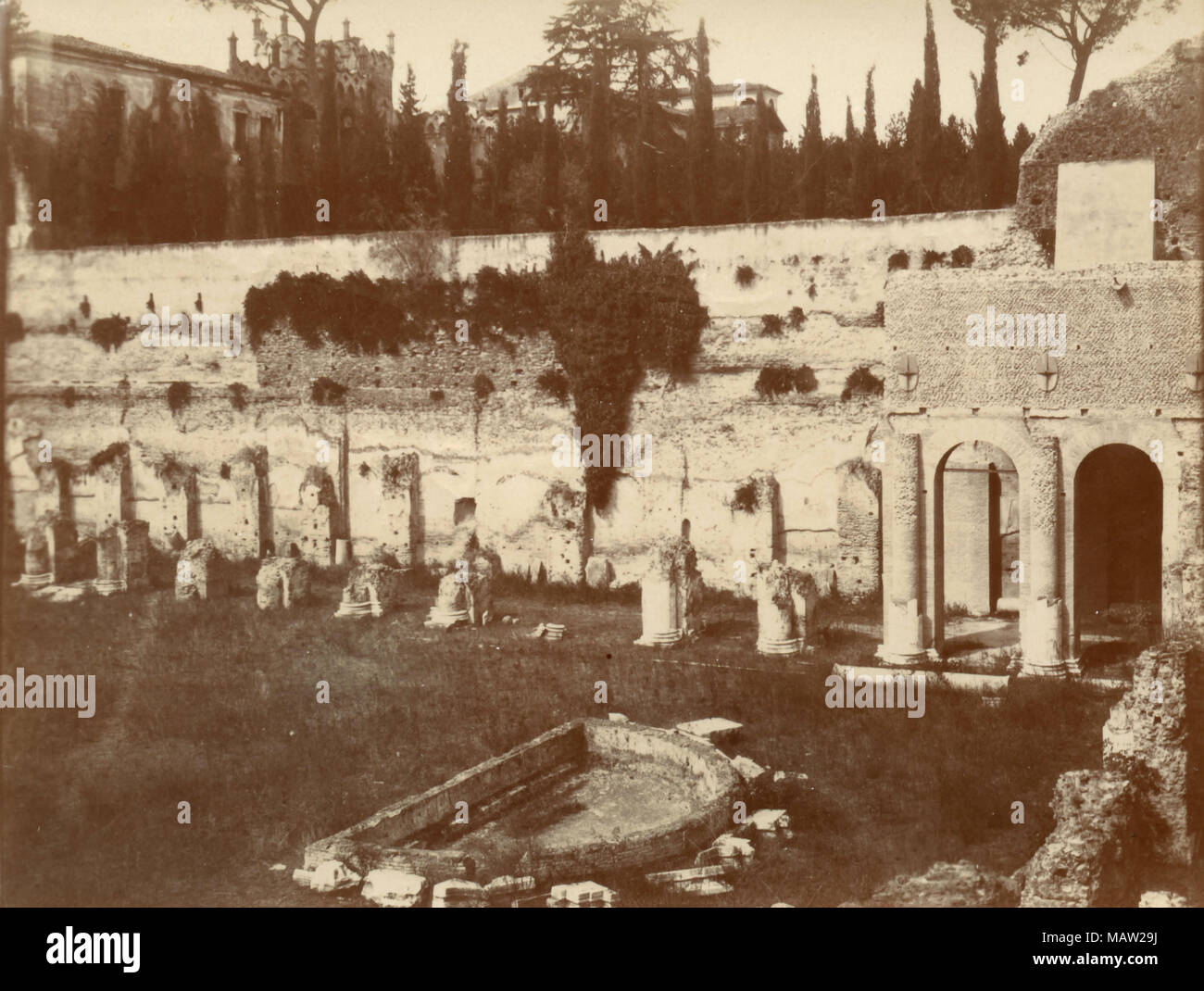 Sacred area of Torre Argentina, Rome Italy 1880 Stock Photo - Alamy