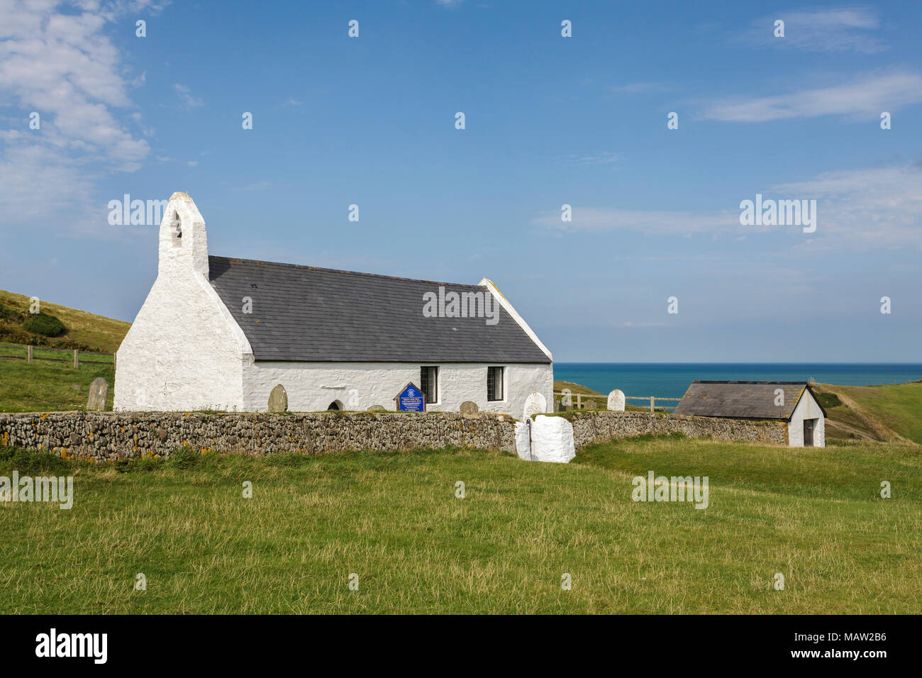 Mwnt Church Ceredigion Wales UK Stock Photo - Alamy
