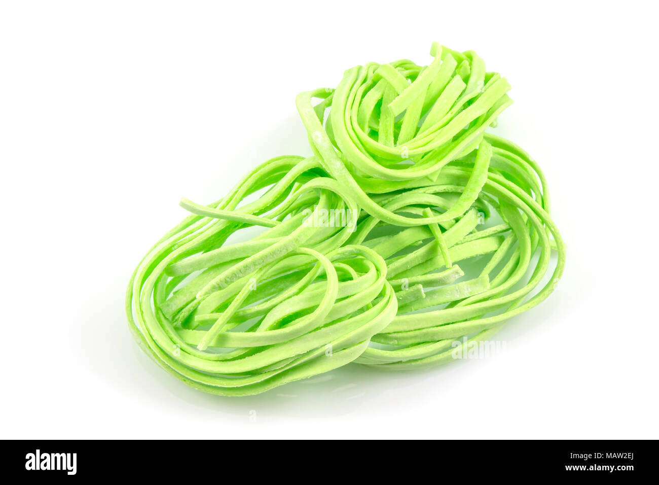 Instant noodles, green noodles, vegetable noodles isolated on white ...