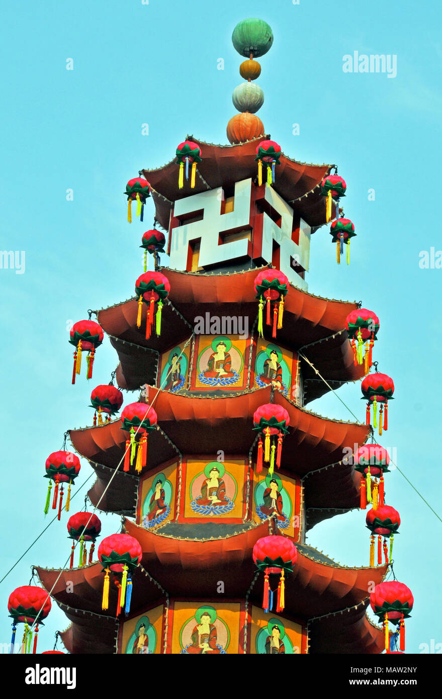 boudhist temple with svastika symbol, Busan, South Korea Stock Photo ...