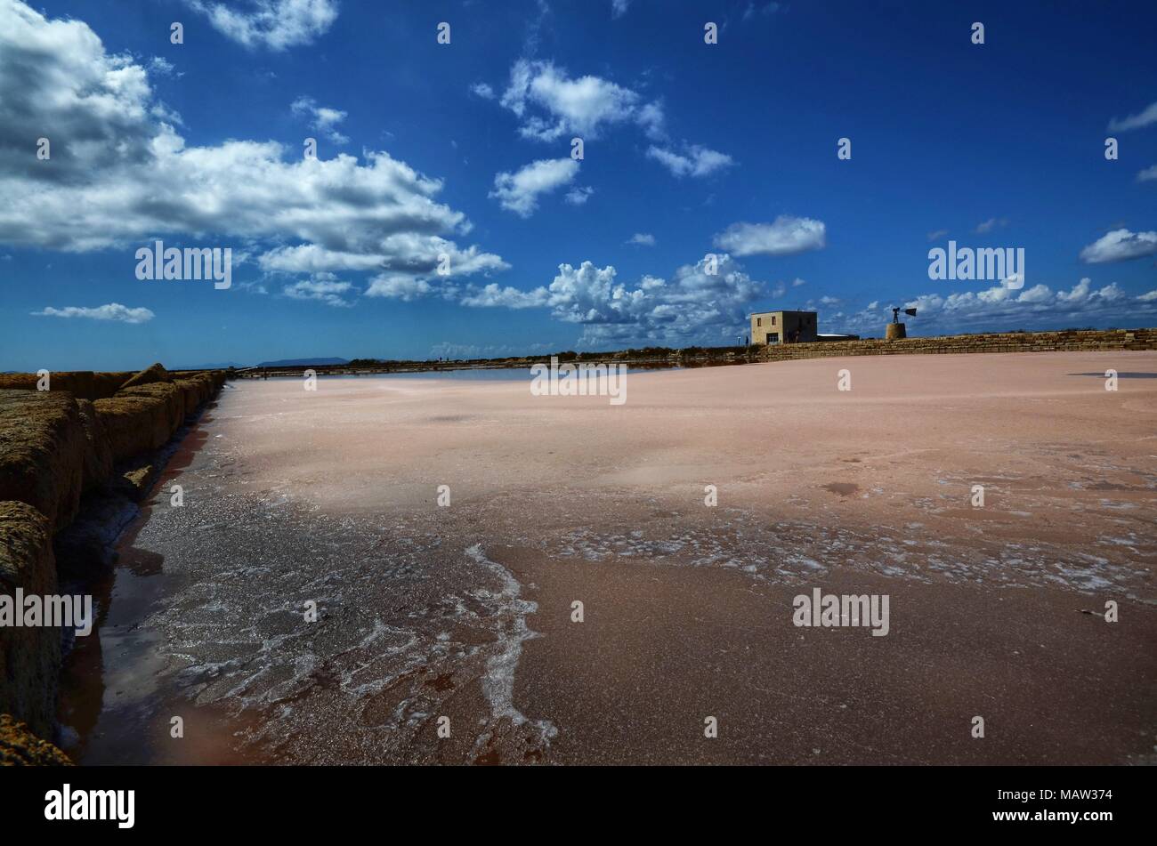 Trapani, Italy, Sicily August 20 2015. The fabulous salt pans of ...