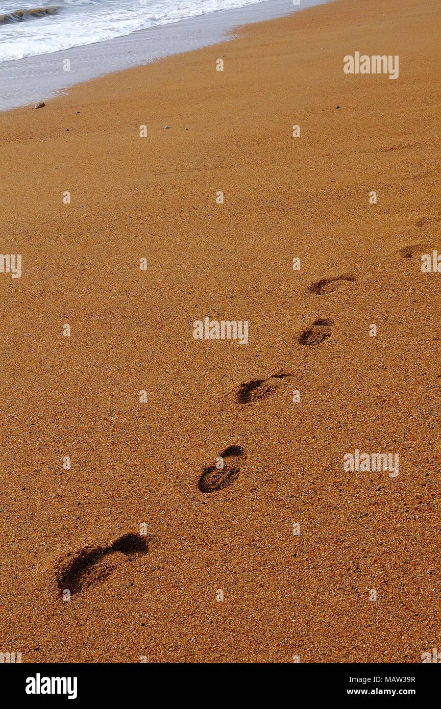 Footsteps in the Sand Stock Photo - Alamy