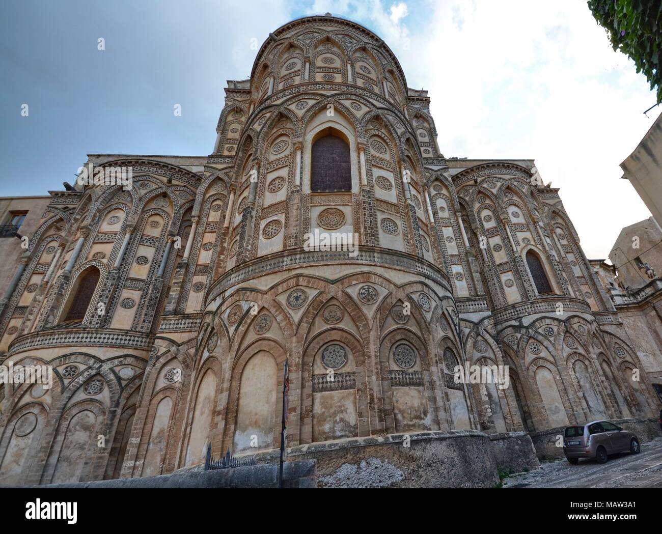Monreale, Italy, Sicily. August 20 2015. The Piazza di Monreale, the ...
