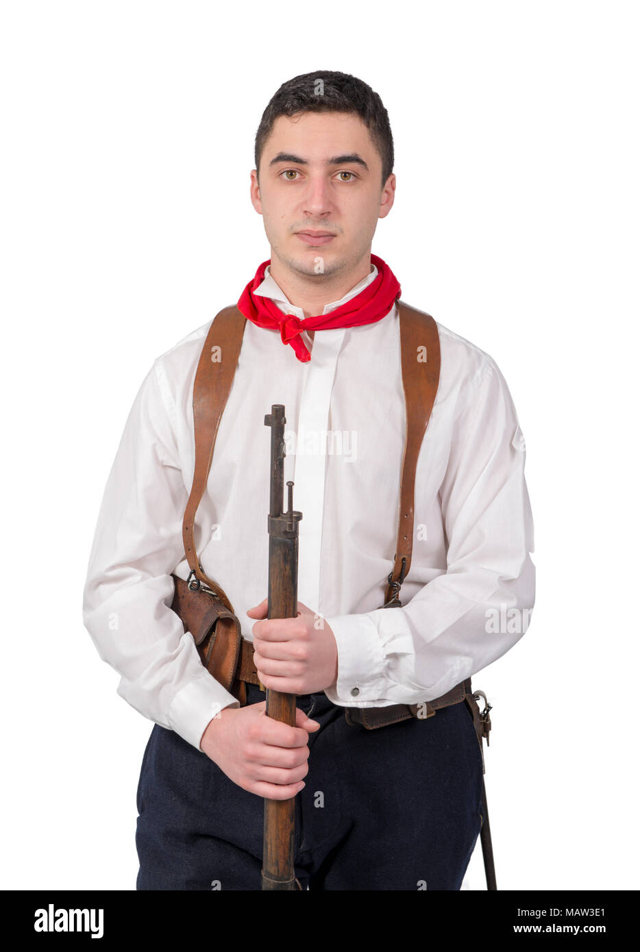 a portrait of french resistant on the white background Stock Photo - Alamy